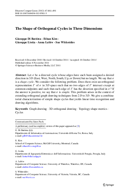 (PDF) The Shape of Orthogonal Cycles in Three Dimensions