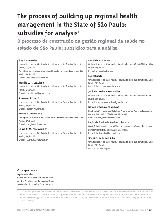 (PDF) The process of building up regional health management in the ...