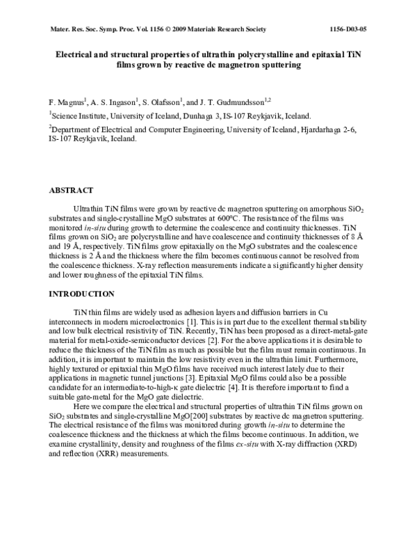 (PDF) Electrical and Structural Properties of Ultrathin SiO2 Gate Dielectrics Prepared Under ...