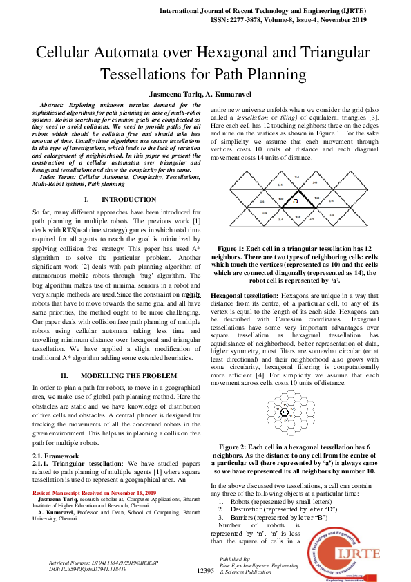 (PDF) Cellular Automata over Hexagonal and Triangular Tessellations for ...