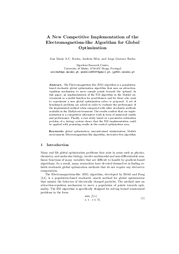 (PDF) A New Competitive Implementation of the Electromagnetism-Like Algorithm for Global ...