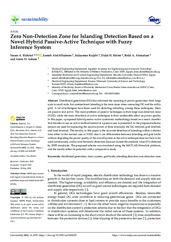 Pdf Zero Non Detection Zone For Islanding Detection Based On A Novel Hybrid Passive Active