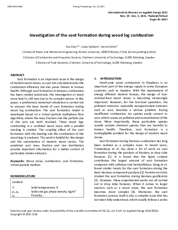 (PDF) Investigation of the soot formation during wood log combustion