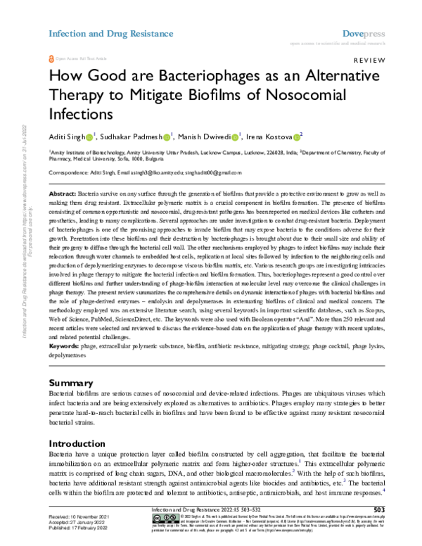(PDF) How Good are Bacteriophages as an Alternative Therapy to Mitigate ...