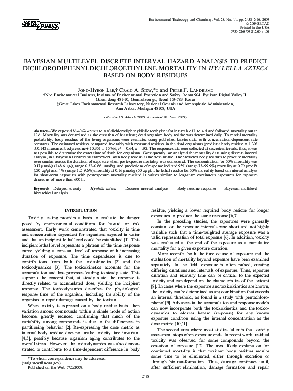 (PDF) Bayesian Multilevel Discrete Interval Hazard Analysis to Predict ...