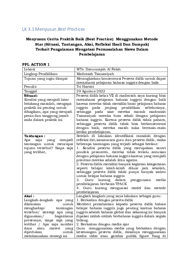 (PDF) Best Practice PPL Aksi 1 & 2