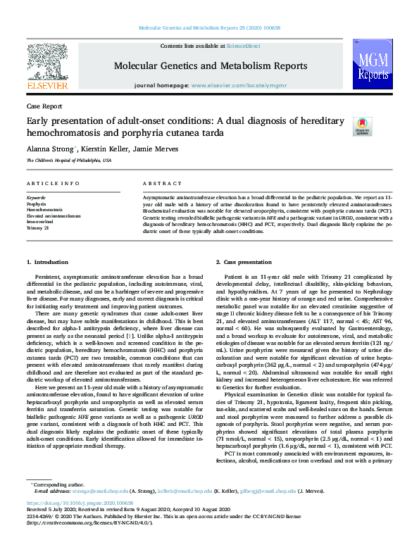 (PDF) Early presentation of adult-onset conditions: A dual diagnosis of ...