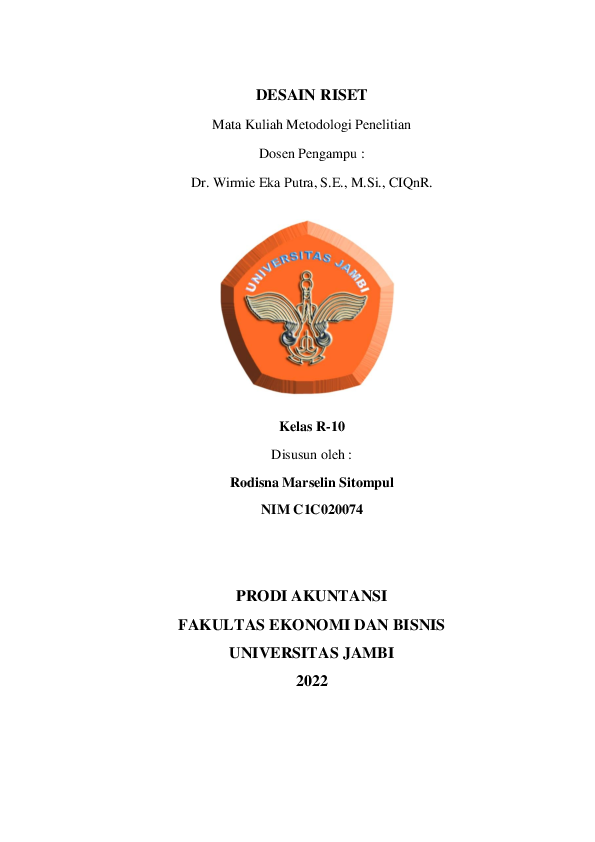 (PDF) MAKALAH 5 METODOLOGI PENELITIAN - DESAIN RISET