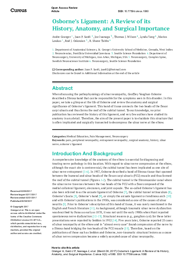 (PDF) Osborne's Ligament: A Review of its History, Anatomy, and ...