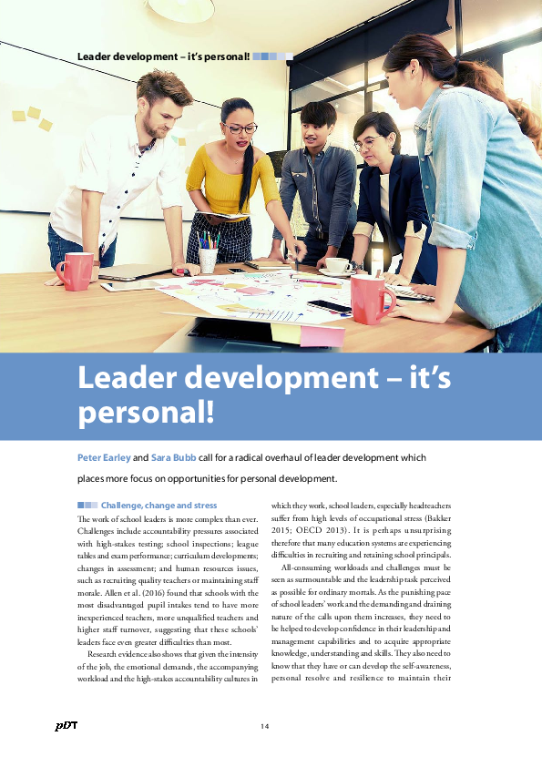 (PDF) Leader development - it's personal!