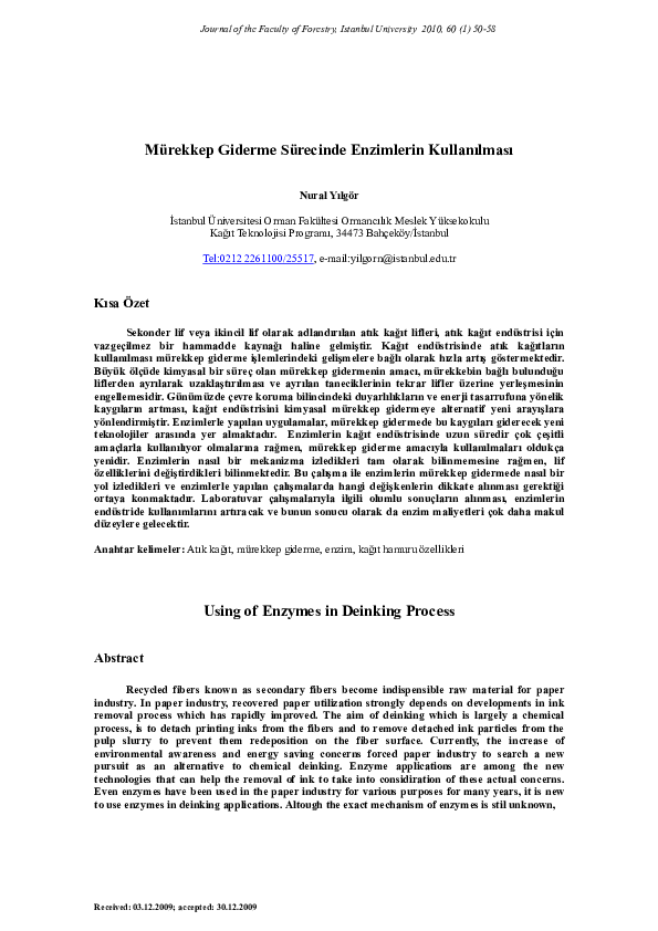 (PDF) Using of Enzymes in Deinking Process