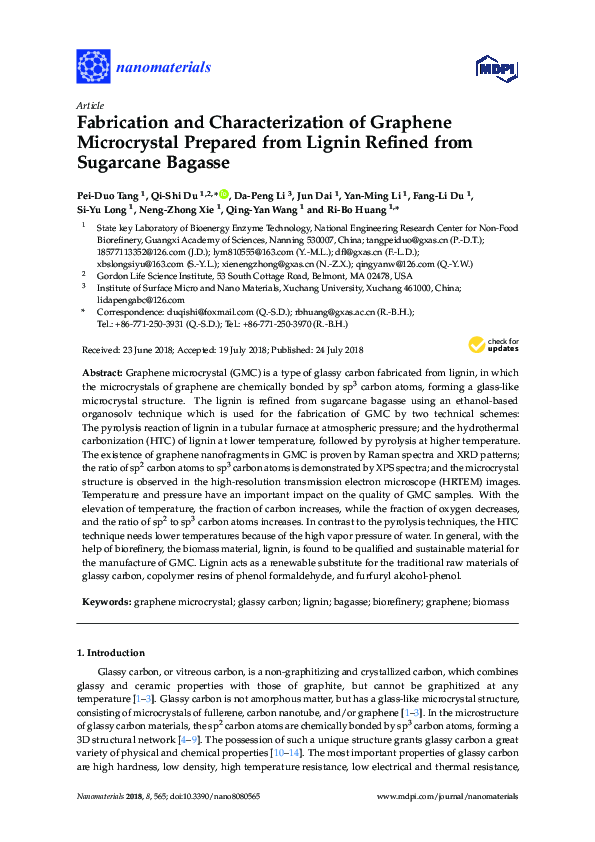 (PDF) Fabrication and Characterization of Graphene/Hexagonal Boron Nitride Hybrid Sheets