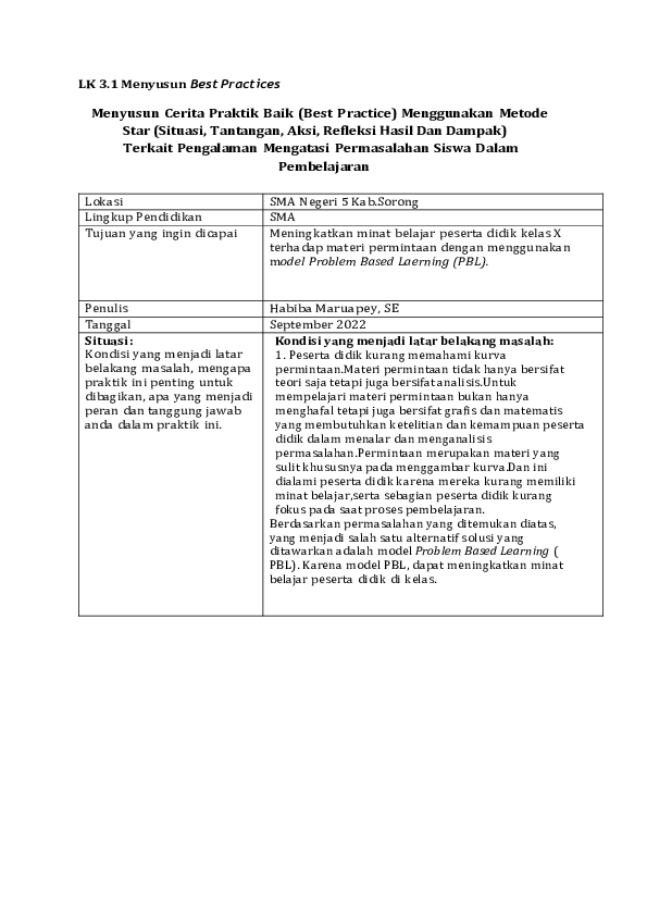 (PDF) Menyusun Cerita Praktik Baik (Best Practice) Menggunakan Metode ...
