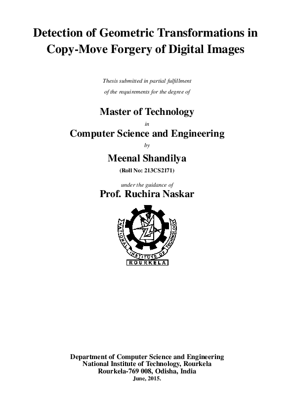 (PDF) Detection of geometric transformations in copy-move forgery of ...