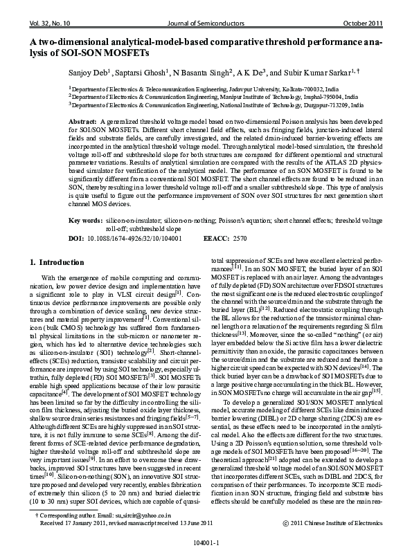 (PDF) A two-dimensional analytical-model-based comparative threshold ...
