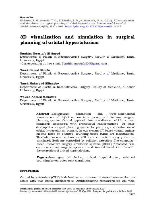 (PDF) 3D visualization and simulation in surgical planning of orbital hypertelorism
