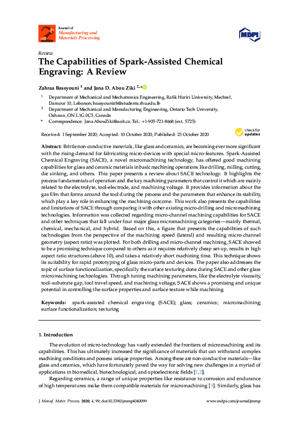 (PDF) The Capabilities of Spark-Assisted Chemical Engraving: A Review