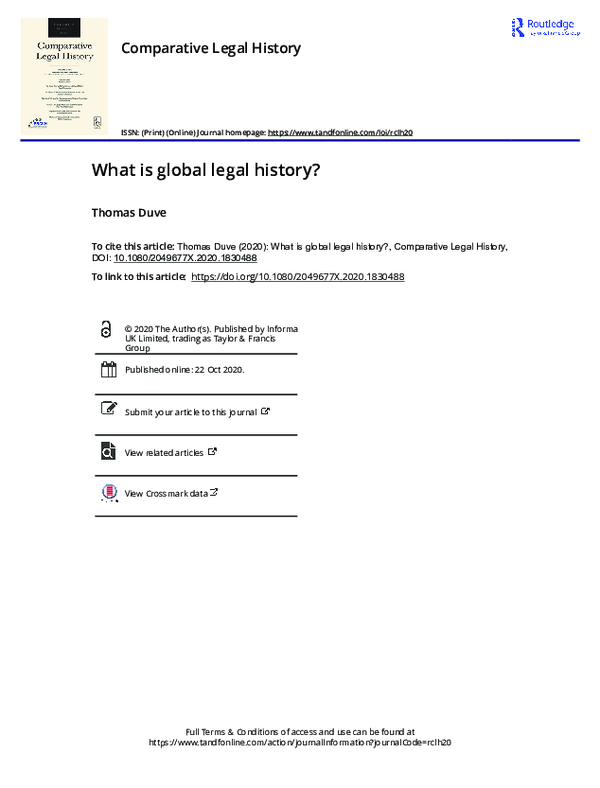 (PDF) What is global legal history