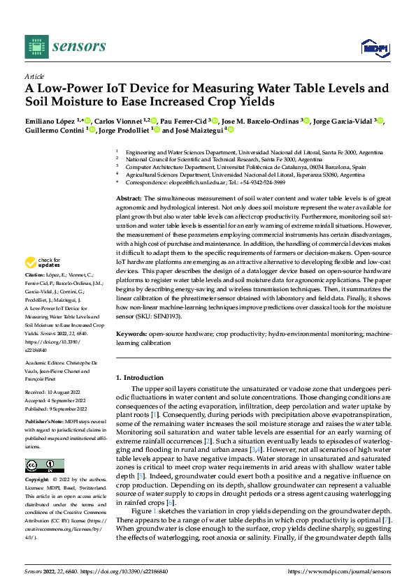 (PDF) A Low-Power IoT Device for Measuring Water Table Levels and Soil Moisture to Ease ...