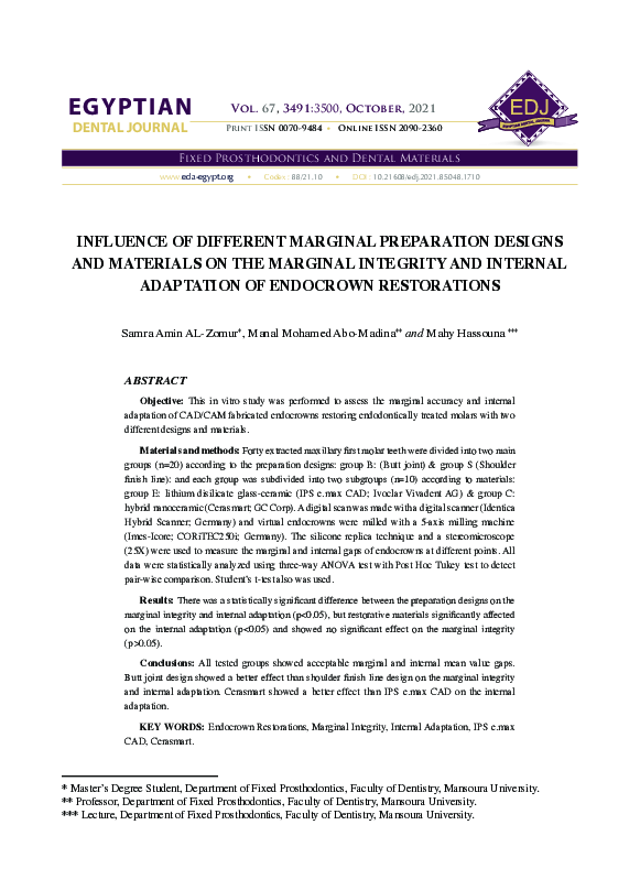 (PDF) Influence of Different Marginal Preparation Designs and Materials ...