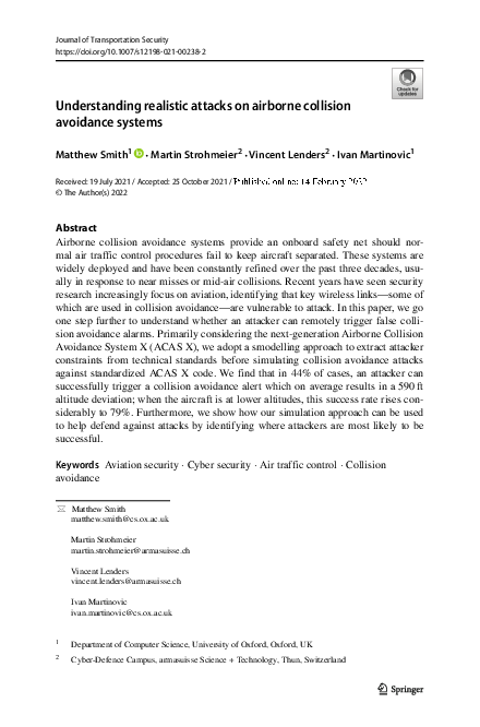 (PDF) Understanding realistic attacks on airborne collision avoidance systems