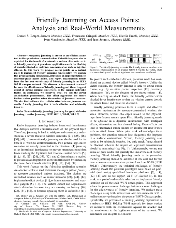 (PDF) Friendly Jamming on Access Points: Analysis and Real-World ...