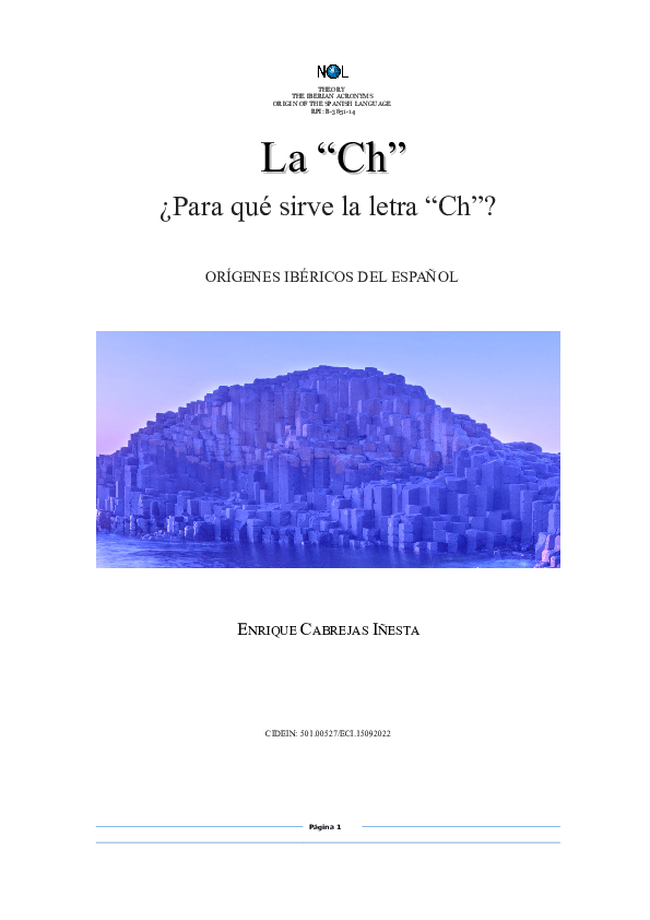 (PDF) La "Ch" ¿Para qué sirve la letra "Ch"? (orígenes ibéricos del ...