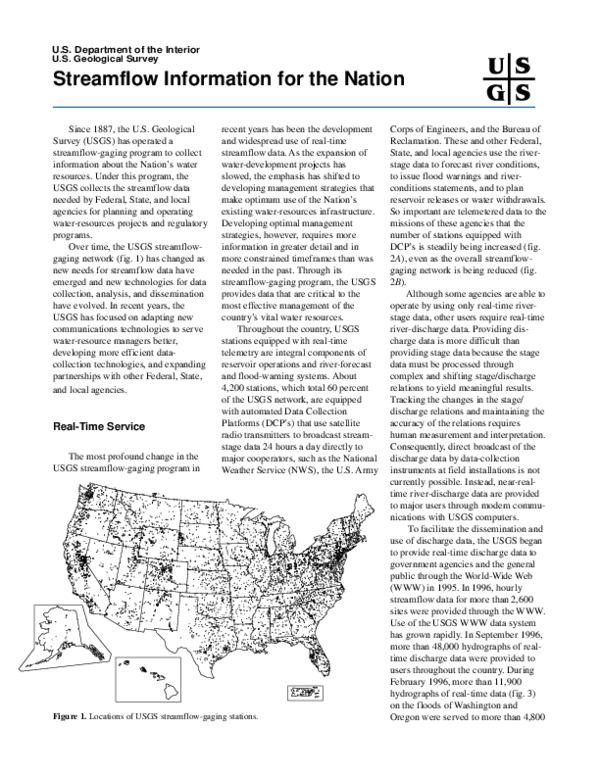 (PDF) Streamflow Information for the Nation
