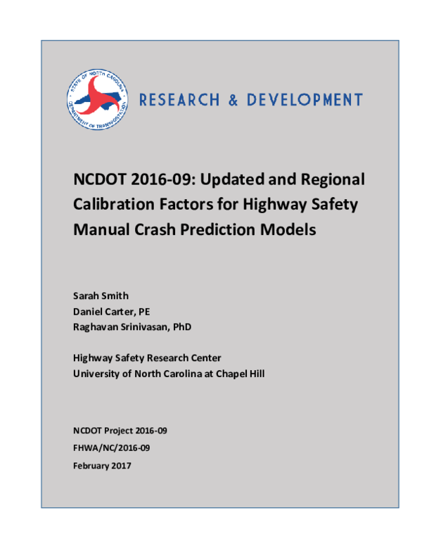 (PDF) Updated and Regional Calibration Factors for Highway Safety Manual Crash Prediction Models