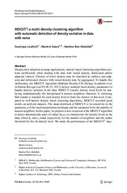 (PDF) MDCUT2: a multi-density clustering algorithm with automatic detection of density variation ...