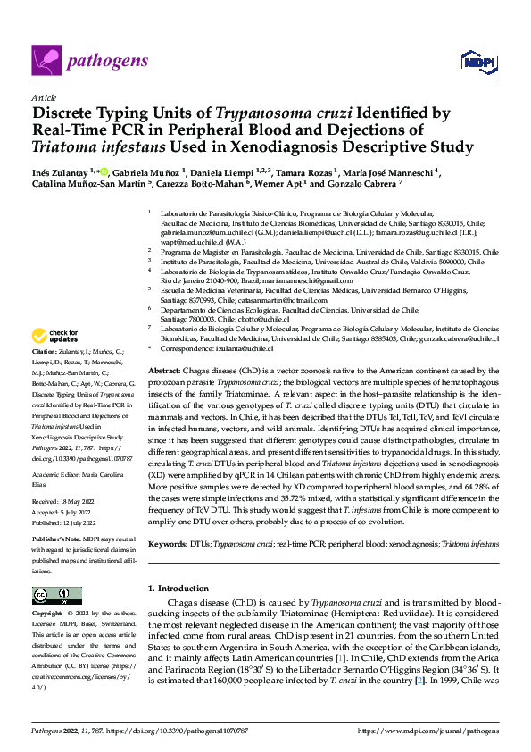 (PDF) Discrete Typing Units of Trypanosoma cruzi Identified by Real-Time PCR in Peripheral Blood ...