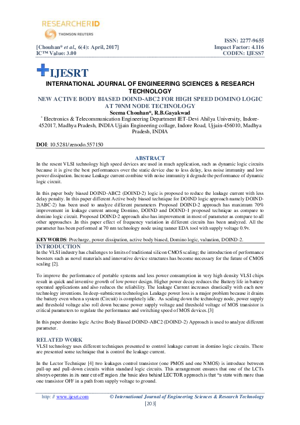 (PDF) Ijesrt International Journal of Engineering Sciences & Research Technology New Active Body ...