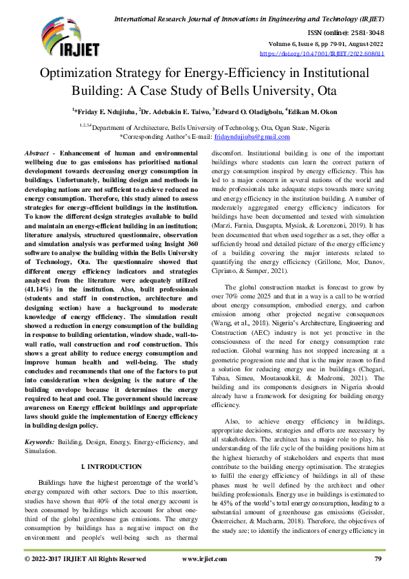 (PDF) Optimization Strategy for Energy-Efficiency in Institutional ...