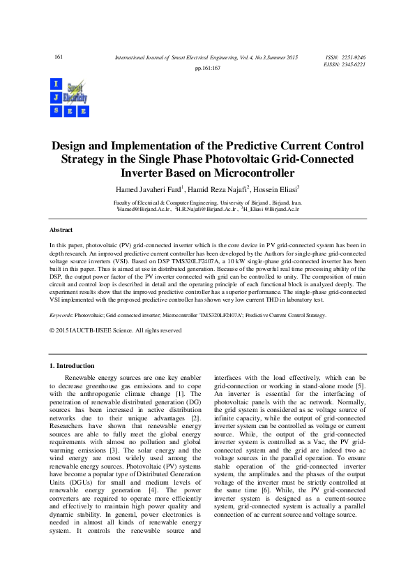 Pdf Design And Implementation Of The Predictive Current Control Strategy In The Single Phase