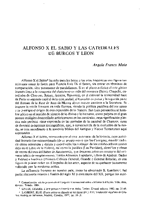 (PDF) Alfonso X El Sabio y las catedrales de Burgos y León