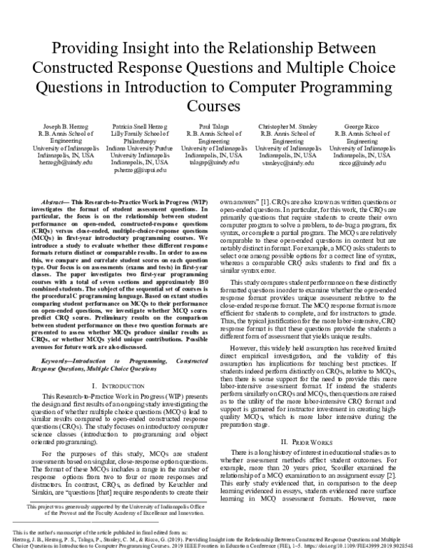 (PDF) Providing Insight into the Relationship Between Constructed ...