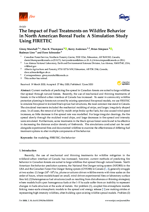 (PDF) The Impact of Fuel Treatments on Wildfire Behavior in North ...