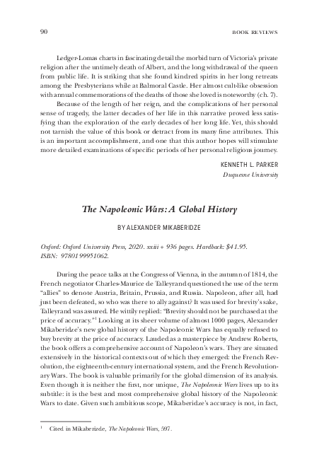 (PDF) The Napoleonic Wars: A Global History by Alexander Mikaberidze