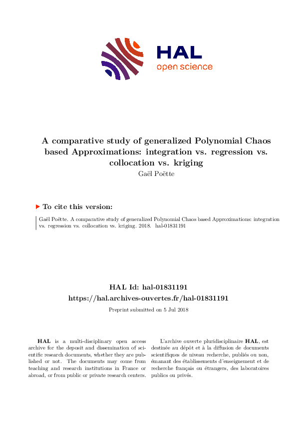 (PDF) A comparative study of generalized Polynomial Chaos based Approximations: integration vs ...