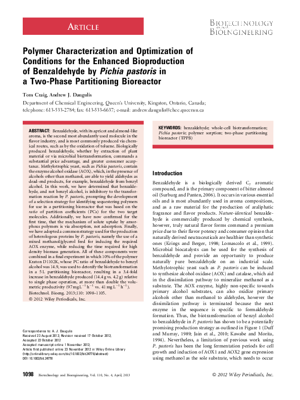 (PDF) Polymer characterization and optimization of conditions for the ...