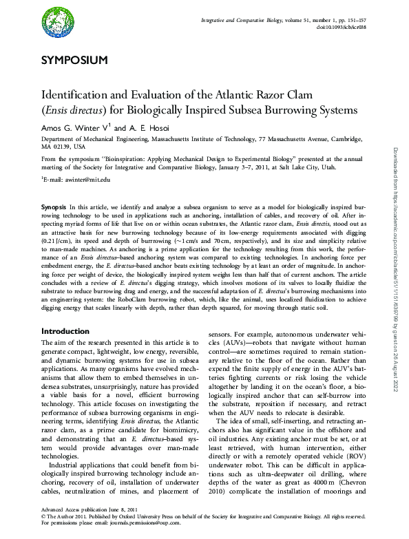 (PDF) Identification and Evaluation of the Atlantic Razor Clam (Ensis ...