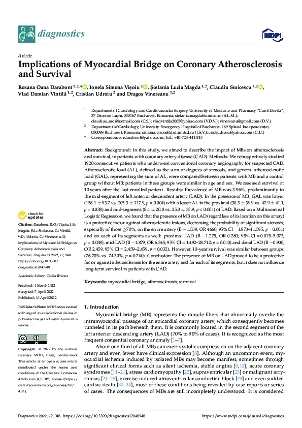 (PDF) Implications of Myocardial Bridge on Coronary Atherosclerosis and ...