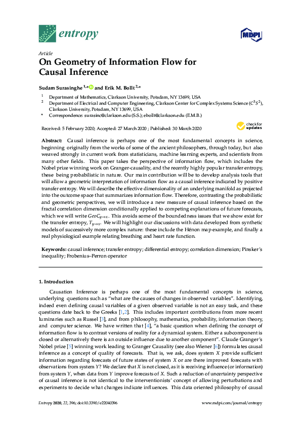 (PDF) On Geometry of Information Flow for Causal Inference