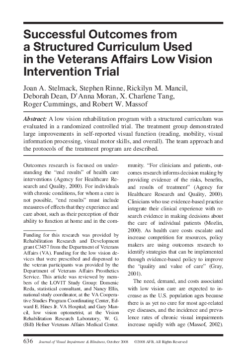(PDF) Successful Outcomes from a Structured Curriculum Used in the ...