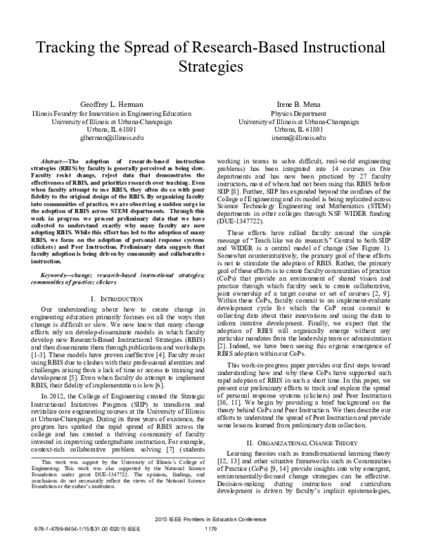 (PDF) Tracking the spread of research-based instructional strategies