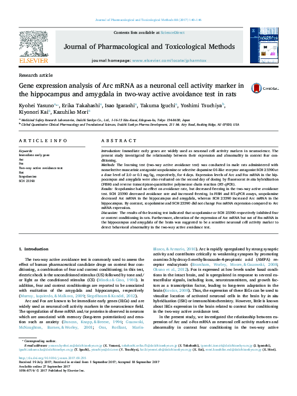 (PDF) Gene expression analysis of Arc mRNA as a neuronal cell activity ...