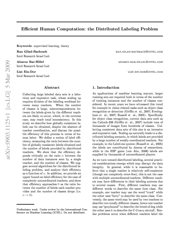 (PDF) Efficient human computation
