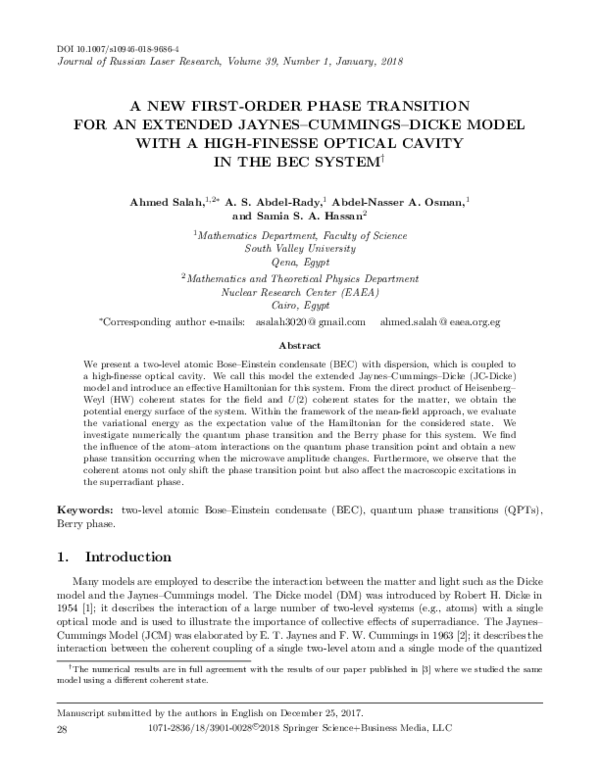 (PDF) A New First-Order Phase Transition for an Extended Jaynes ...