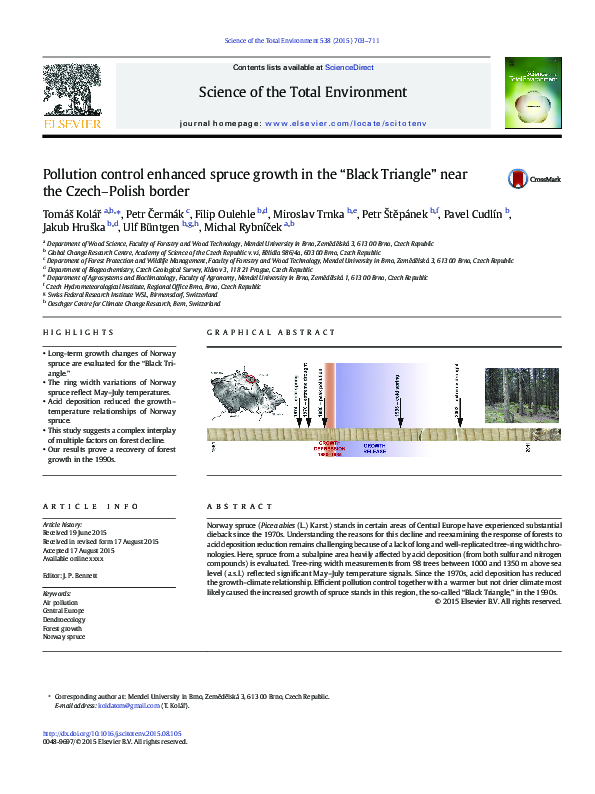 (PDF) Pollution control enhanced spruce growth in the "Black Triangle ...