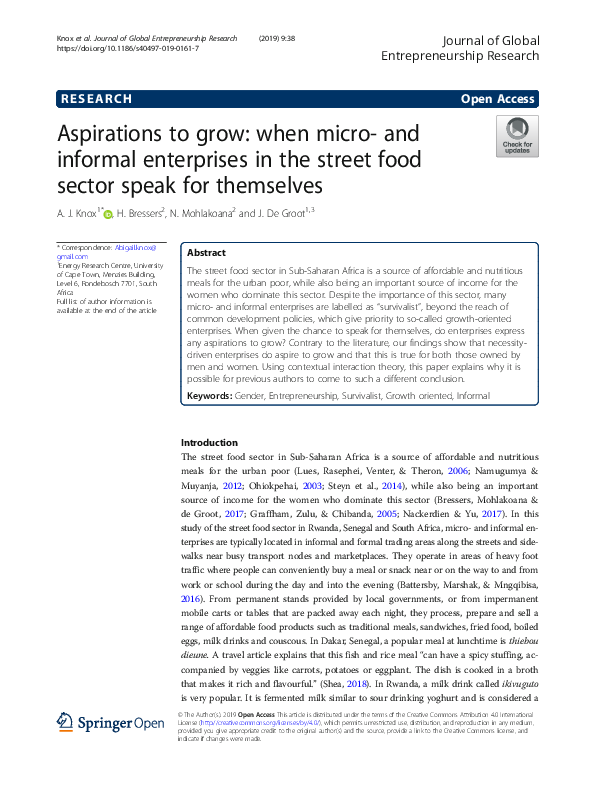 (PDF) Aspirations to grow: when micro- and informal enterprises in the ...